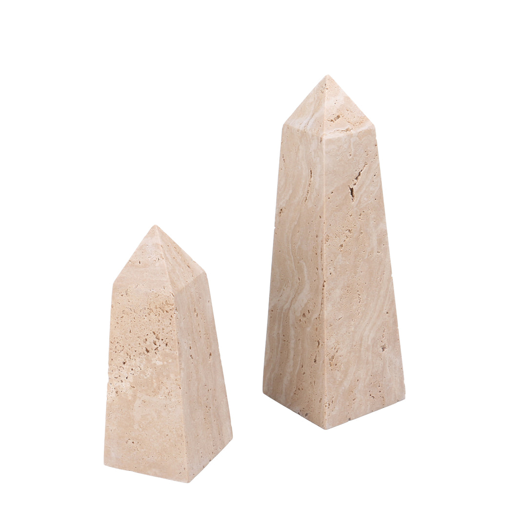 CAC10723-KM Obelisks Small Sculpture - Beige | Calibre Furniture