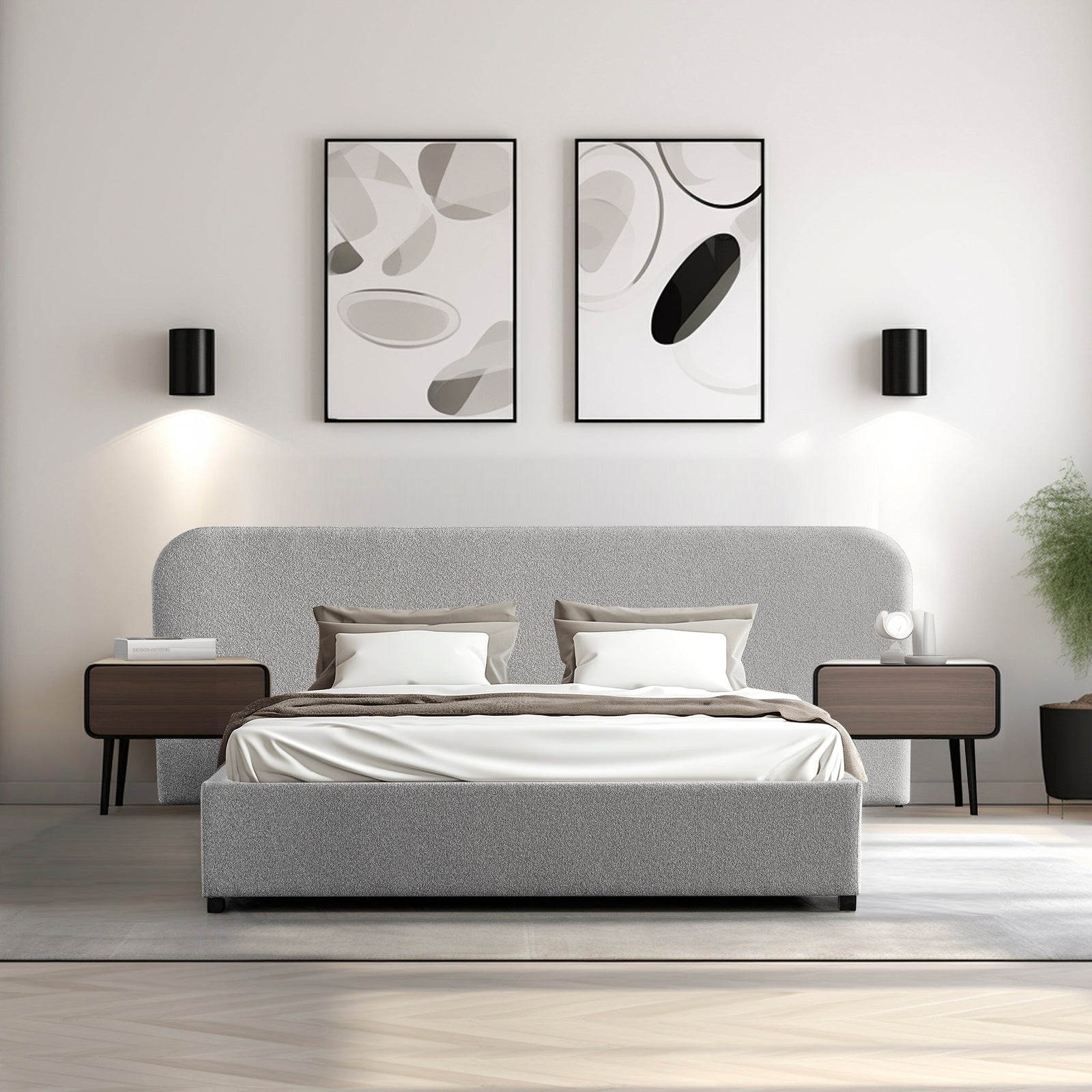 CBD10048-MI King Sized Bed Frame - Clay Gre... | Calibre Furniture