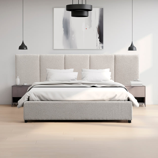 CBD8757-MI King Bed Frame - Clay Grey with ... | Calibre Furniture