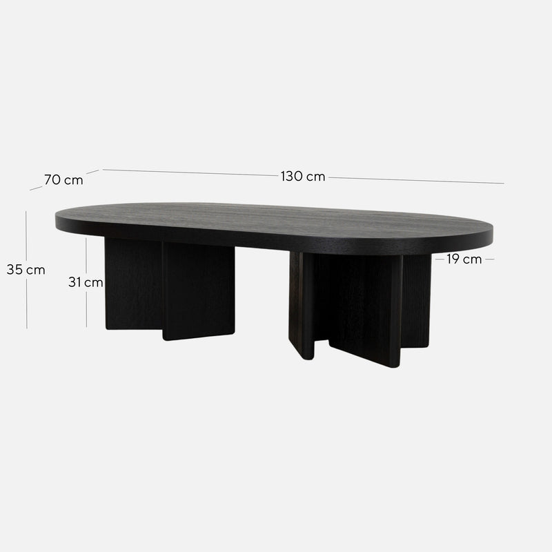 CCF8704-VA 1.3m Pill Shape Coffee Table - T... | Calibre Furniture