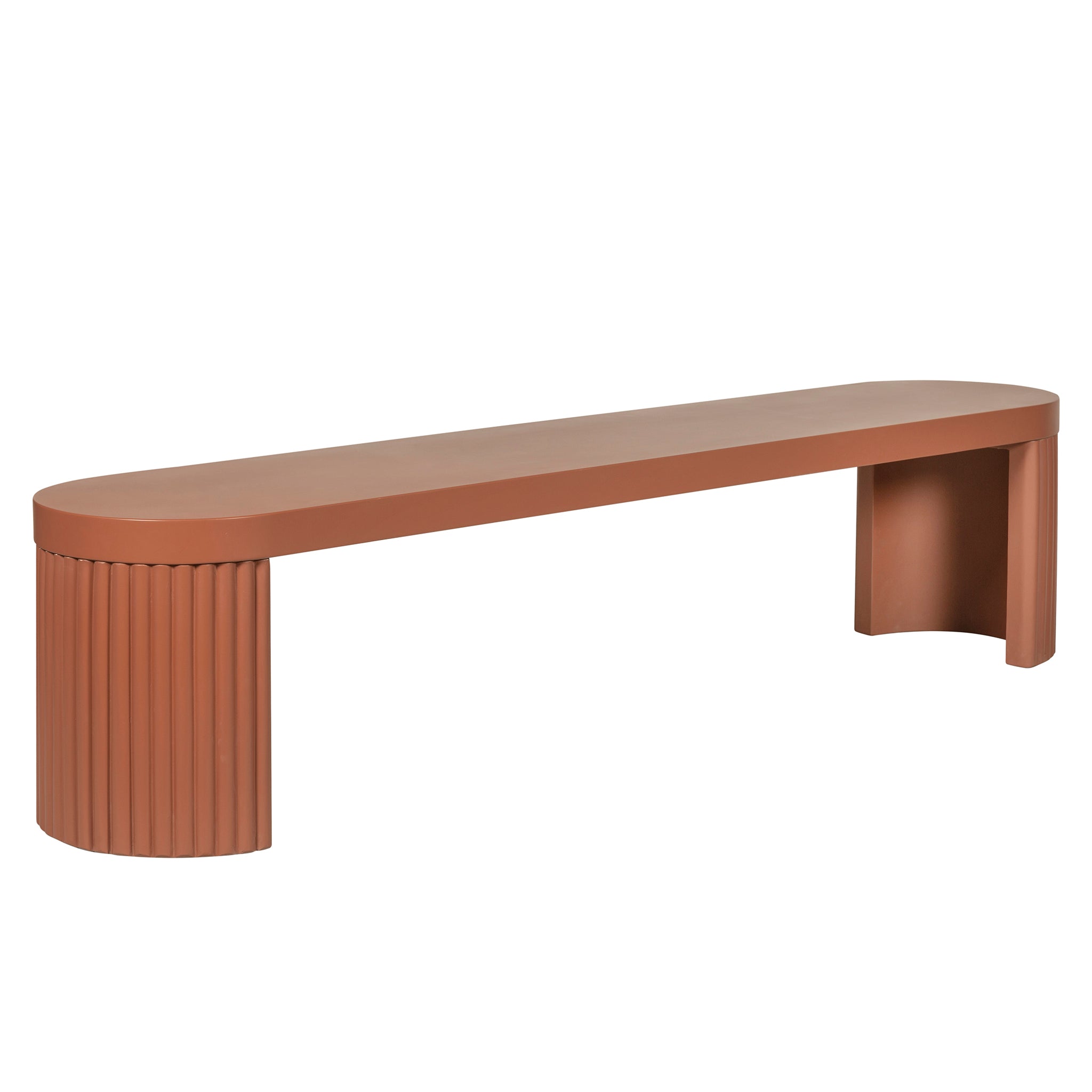 CDB12298-CO 2m Concrete Bench - Terracotta | Calibre Furniture
