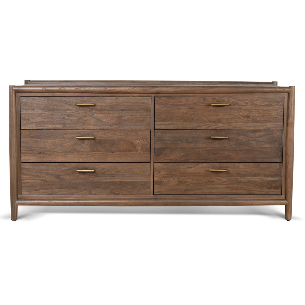CDT10038-NI 6 Drawer Wooden Chest - Walnut | Calibre Furniture