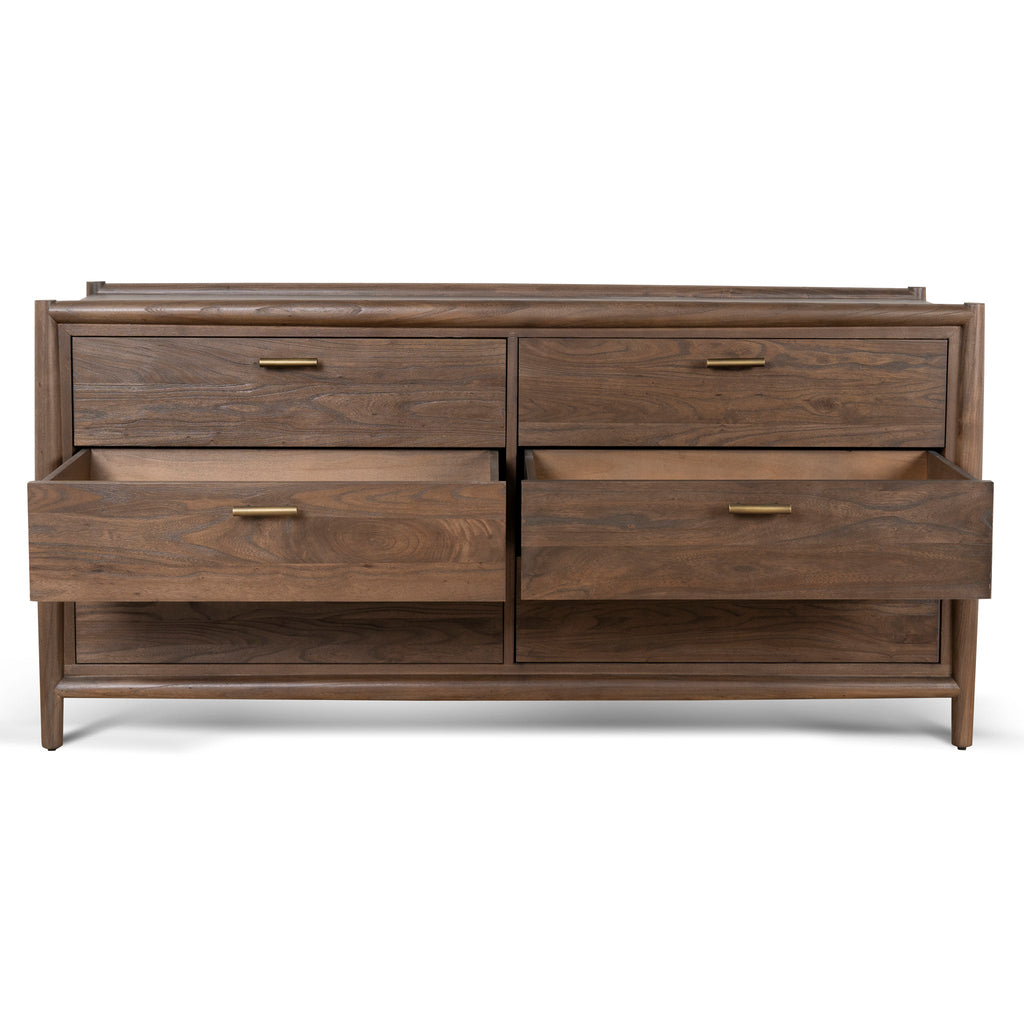 CDT10038-NI 6 Drawer Wooden Chest - Walnut | Calibre Furniture