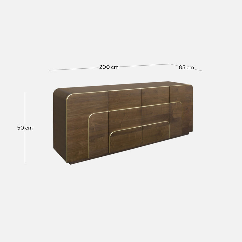CDT8517-VA 2m Buffet Unit - Walnut | Calibre Furniture