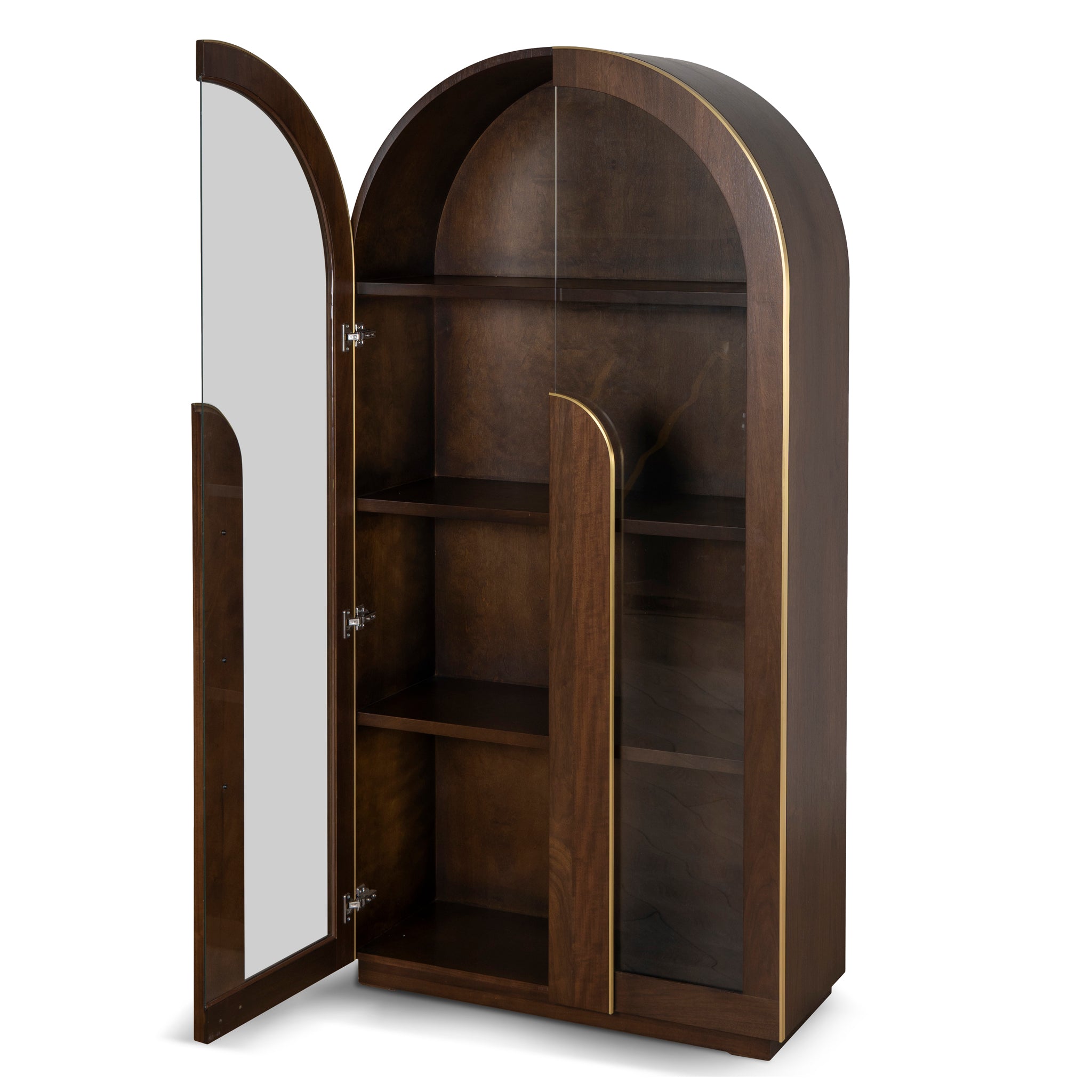 CDT8529-VA 2m (H) Glass Cabinet - Walnut | Calibre Furniture