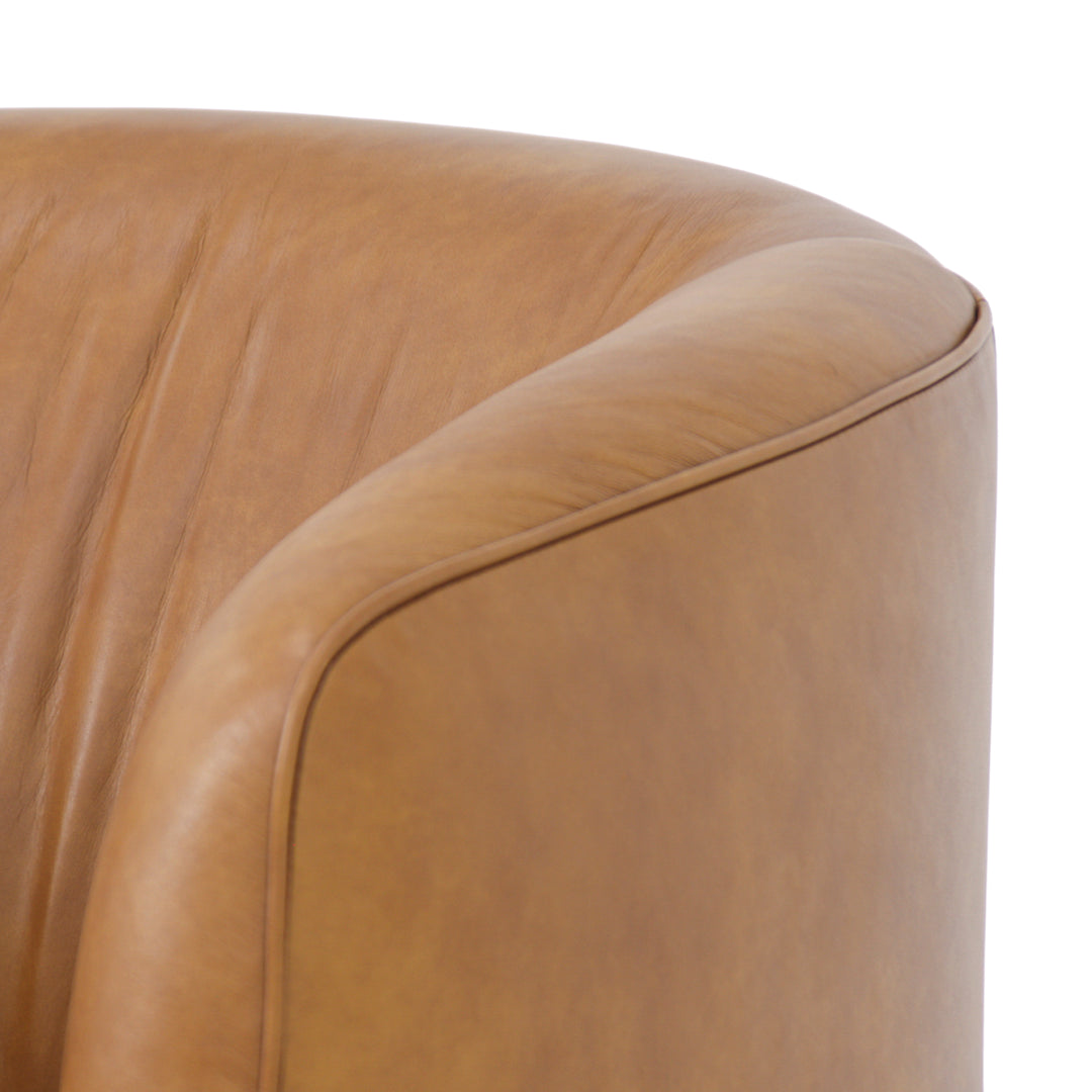 CLC10846-NV Swivel Armchair - Amber Tan Lea... | Calibre Furniture