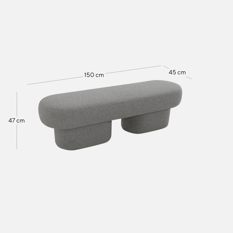 CLC8673-YY 1.5m Long Ottoman Bench - Clay Grey | Calibre Furniture
