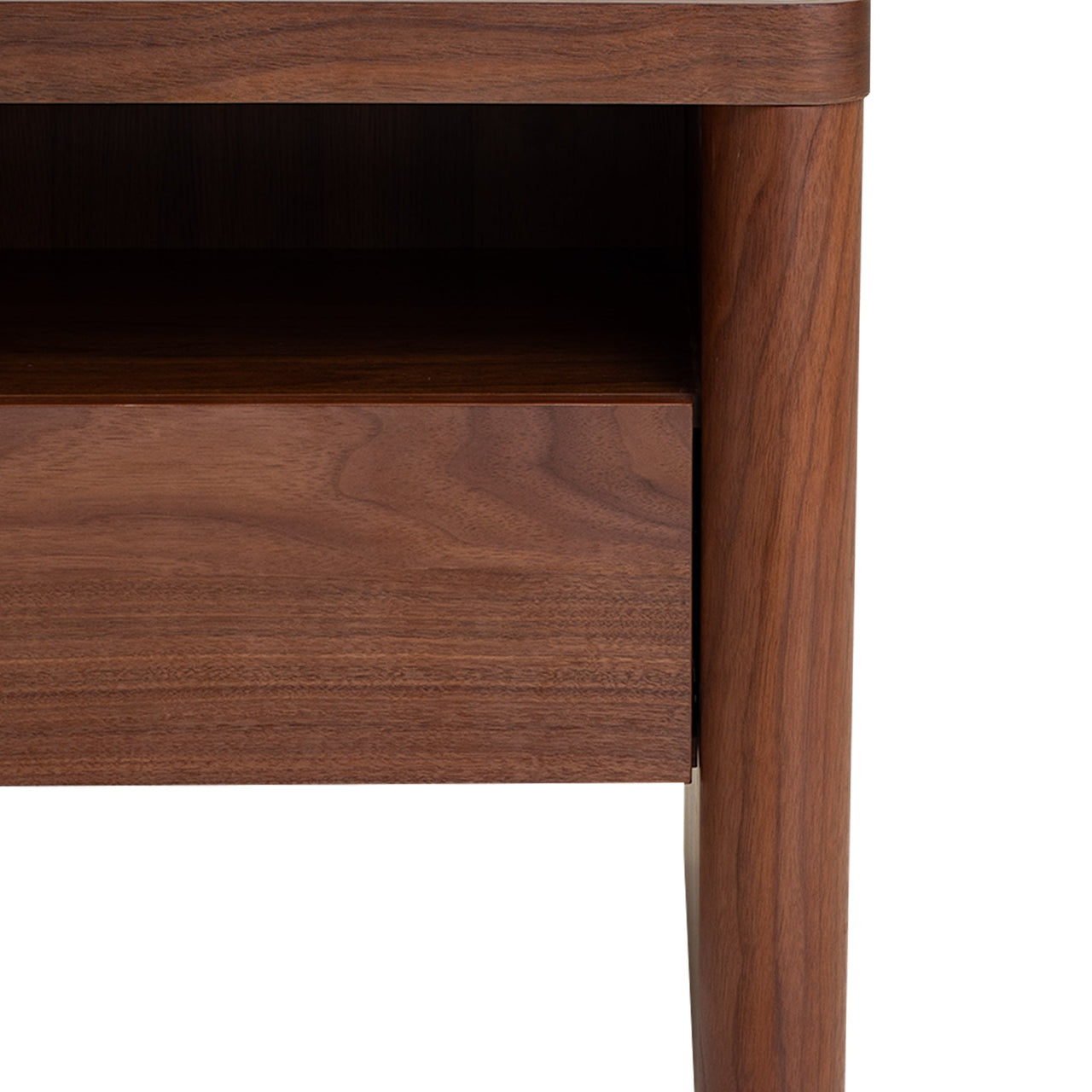 CST10241-IG Glass Top Bedside Table - Walnut | Calibre Furniture