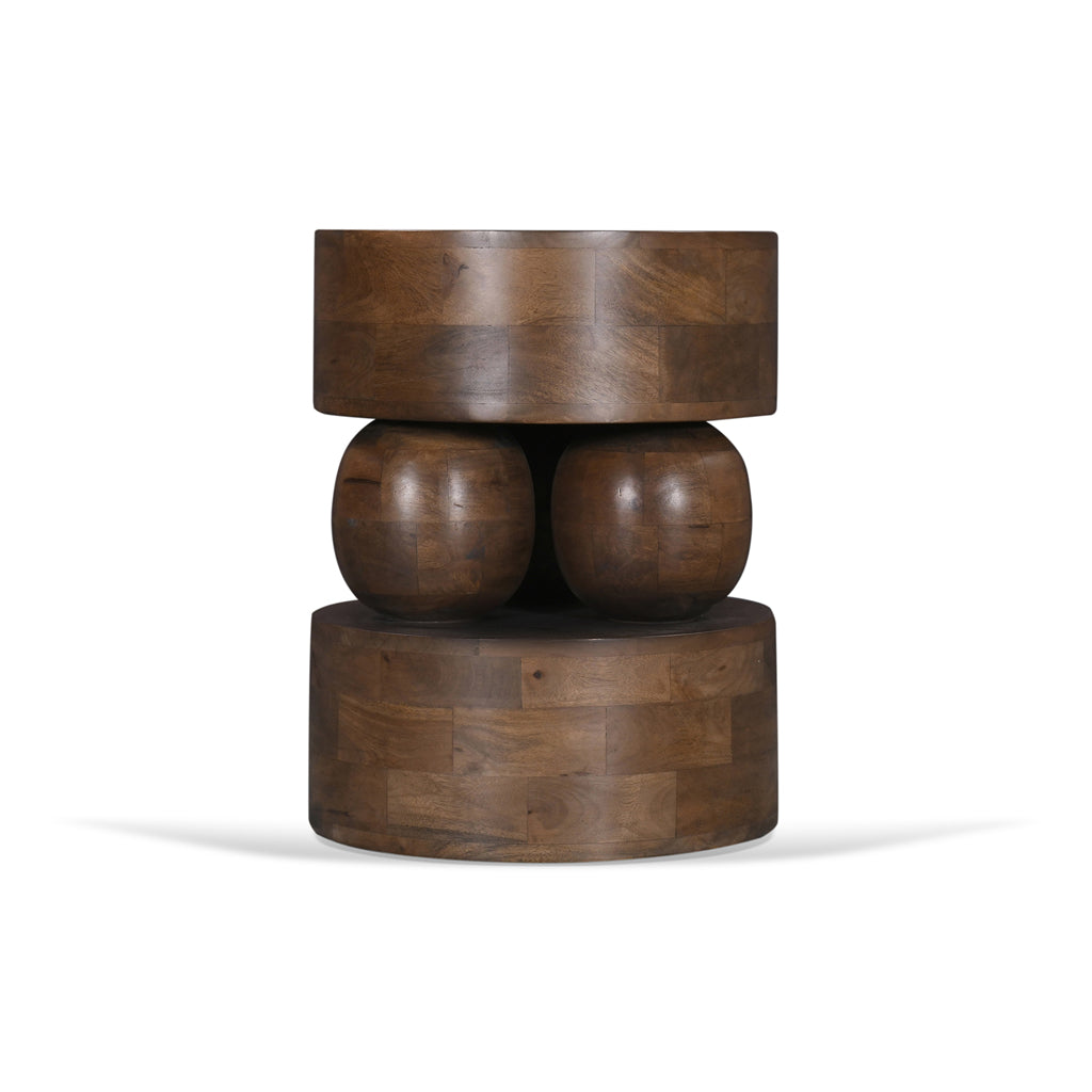 CST8720-RB 40cm Round Side Table - Walnut | Calibre Furniture