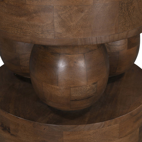 CST8720-RB 40cm Round Side Table - Walnut | Calibre Furniture