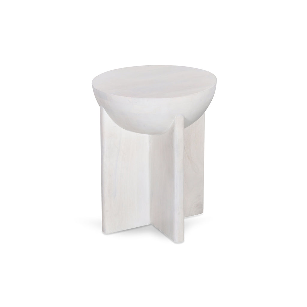 CST8725-RB 40cm Round Side Table - Cafe White | Calibre Furniture