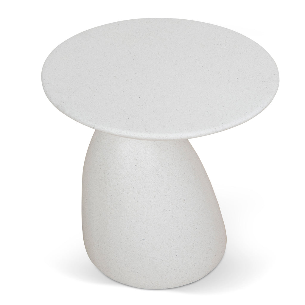CST8806-NY 60cm Fibre Glass Side Table - White | Calibre Furniture
