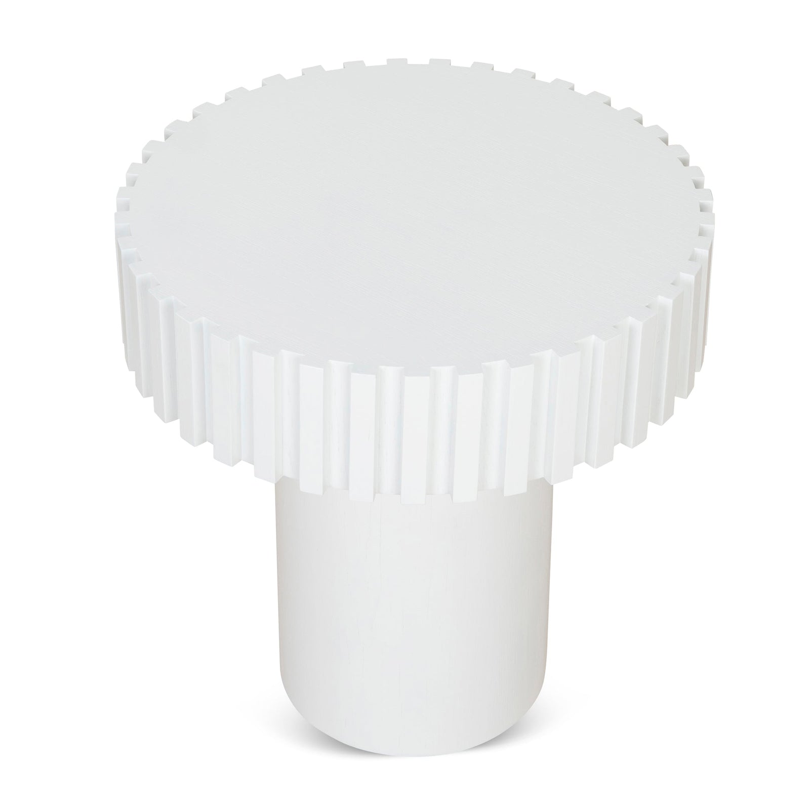 CST8976-CN 50cm Round Side Table - Full White | Calibre Furniture