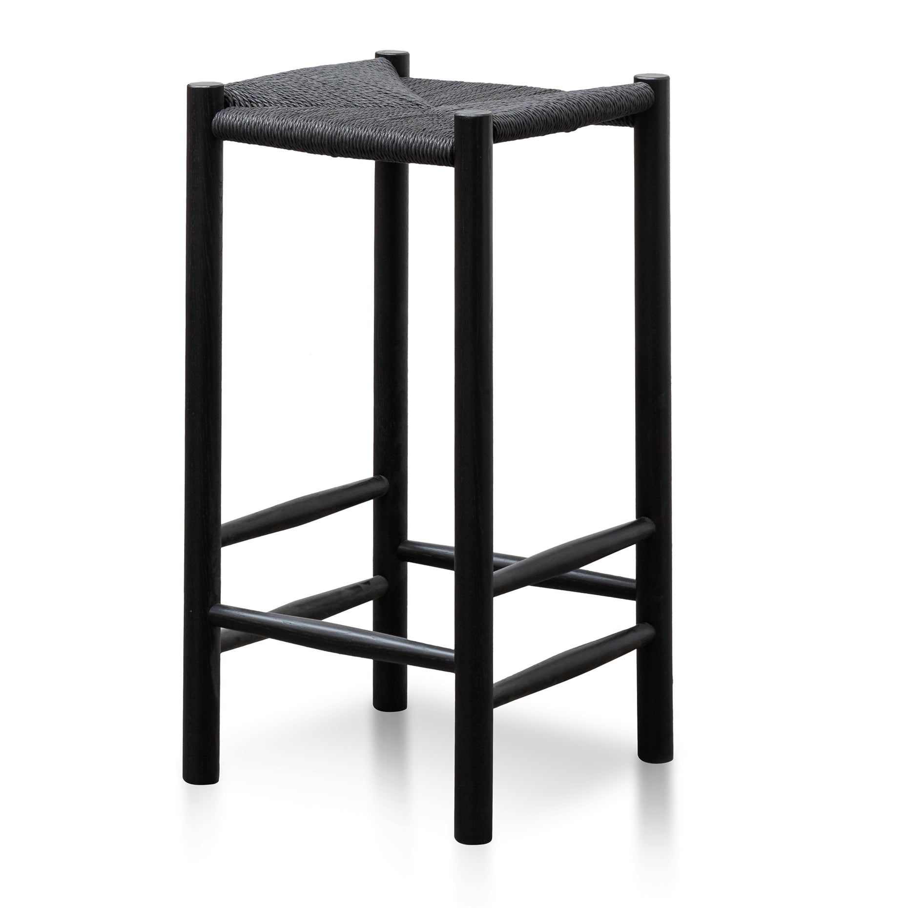 CBS2978-OW 65cm Oak Bar Stool - Black | Calibre Furniture