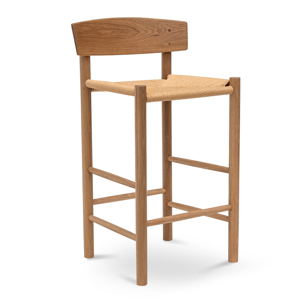 CBS8018-OW 65cm Bar Stool - Natural with Ba... | Calibre Furniture