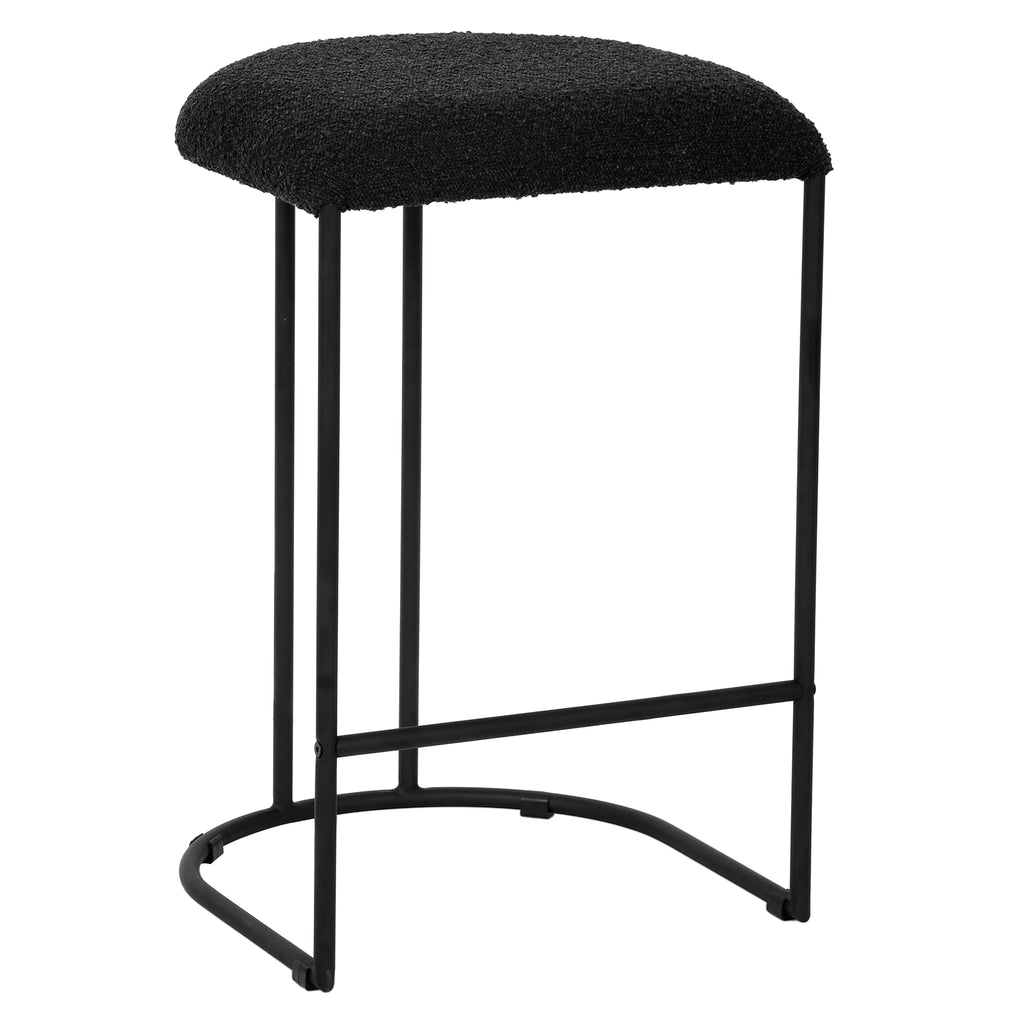 CBS8173-FH 65cm Bar Stool - Black Boucle (S... | Calibre Furniture