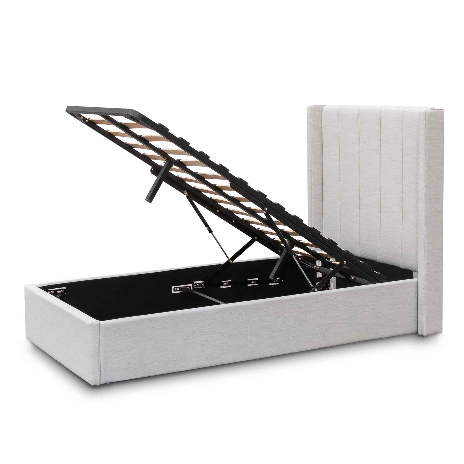 CBD6359-YO Fabric Single Bed Frame - Pearl ... | Calibre Furniture