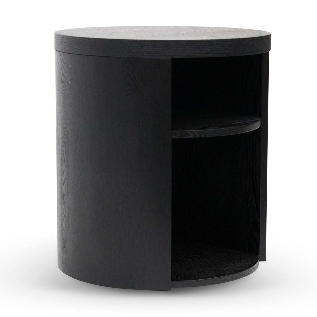 CST8084-BB Round Wooden Bedside Table - Bla... | Calibre Furniture