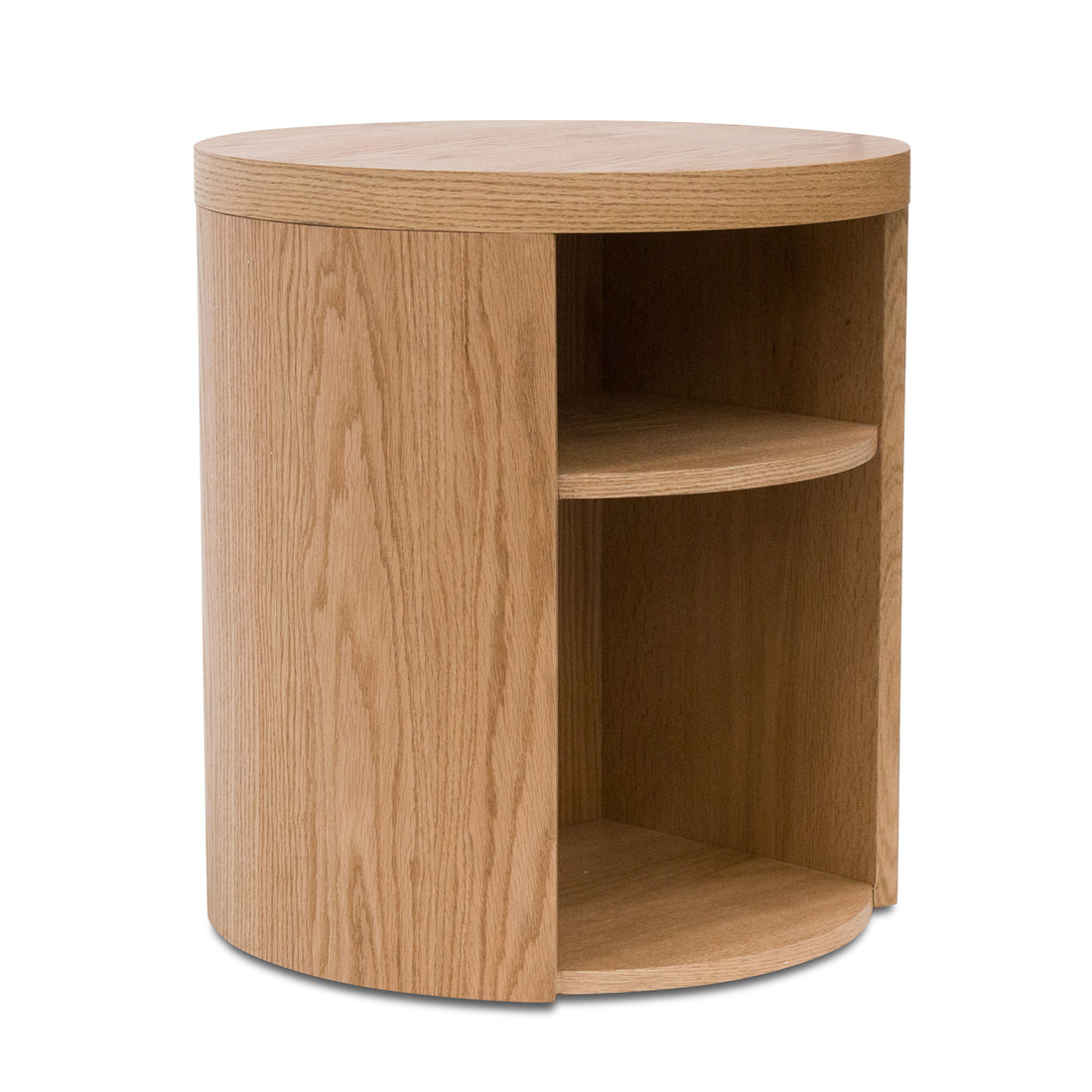CST8085-BB Round Wooden Bedside Table - Nat... | Calibre Furniture