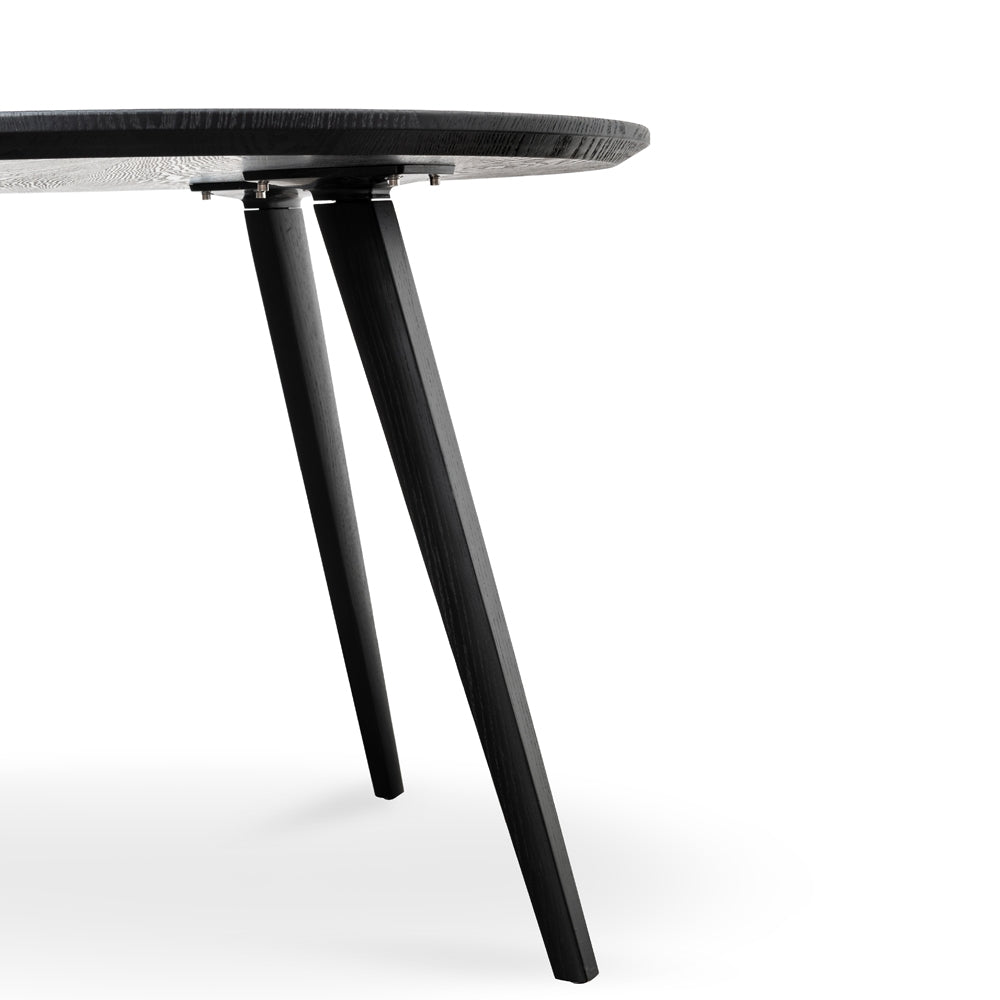 CDT2305-SD 100cm Round Dining Table - Black... | Calibre Furniture